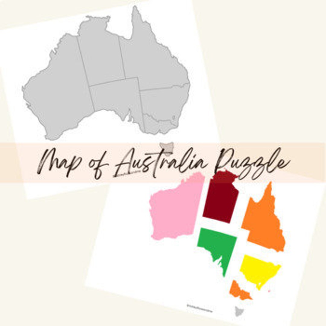 Map of Australia Puzzle Montessori - Etsy