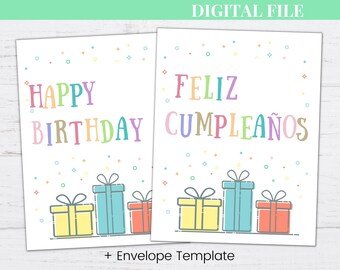 Printable Spanish Birthday Card - Etsy UK