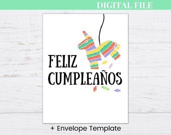 Birthday Card Printable Bilingual - Etsy