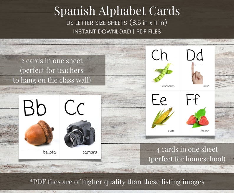 Spanish Alphabet Cards, Printable, Preschool Classroom, Homeschool ...