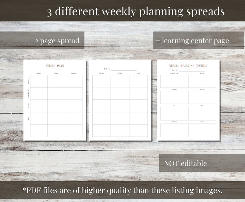 Preschool Teacher Planning Sheets, Printable, US Letter Size - Etsy