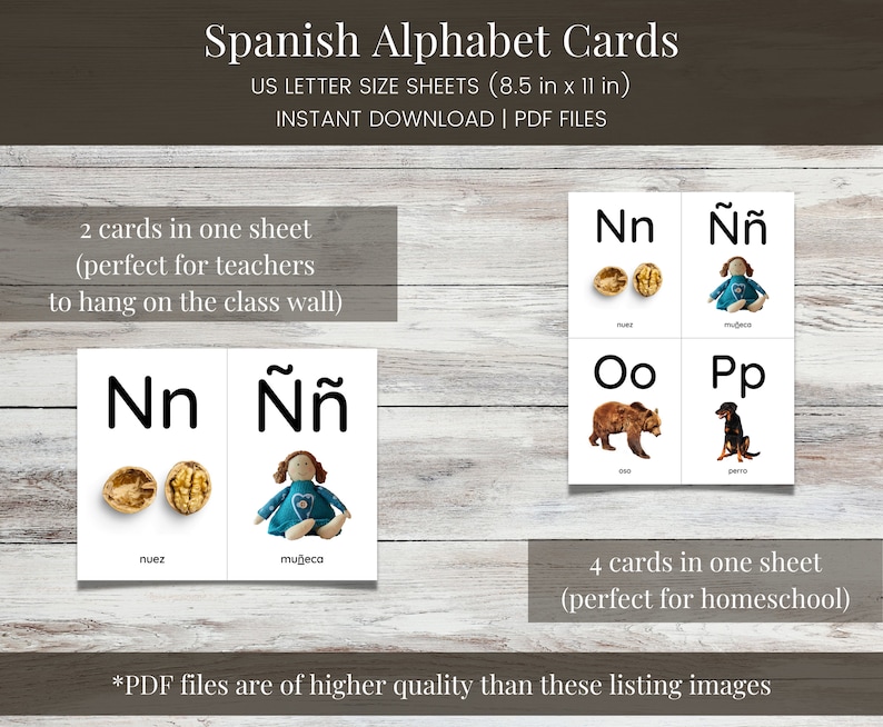 Spanish Alphabet Cards, Printable, Preschool Classroom, Homeschool ...