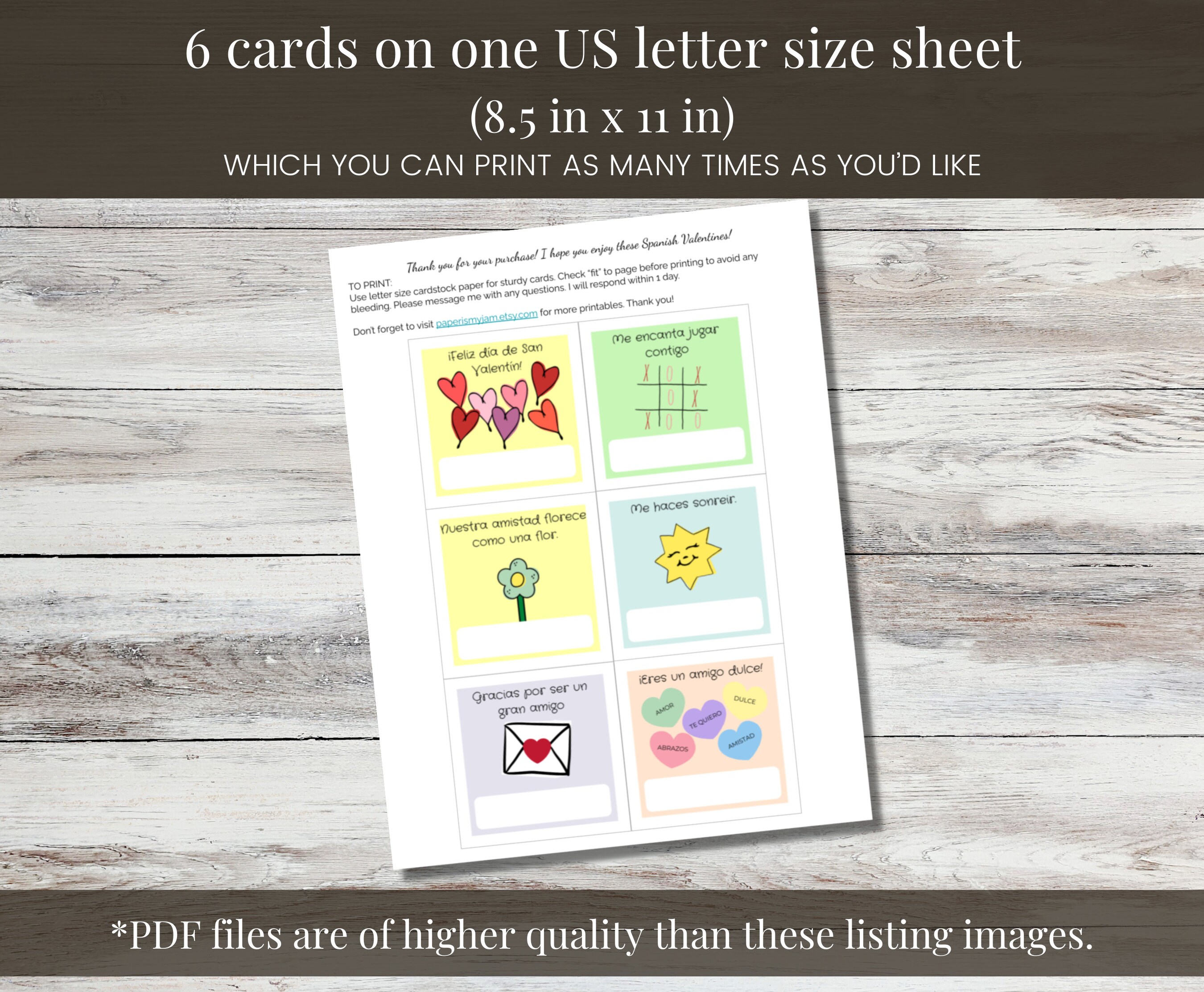 Spanish Valentine's Day Cards, Dia De San Valentin, Printable, US ...