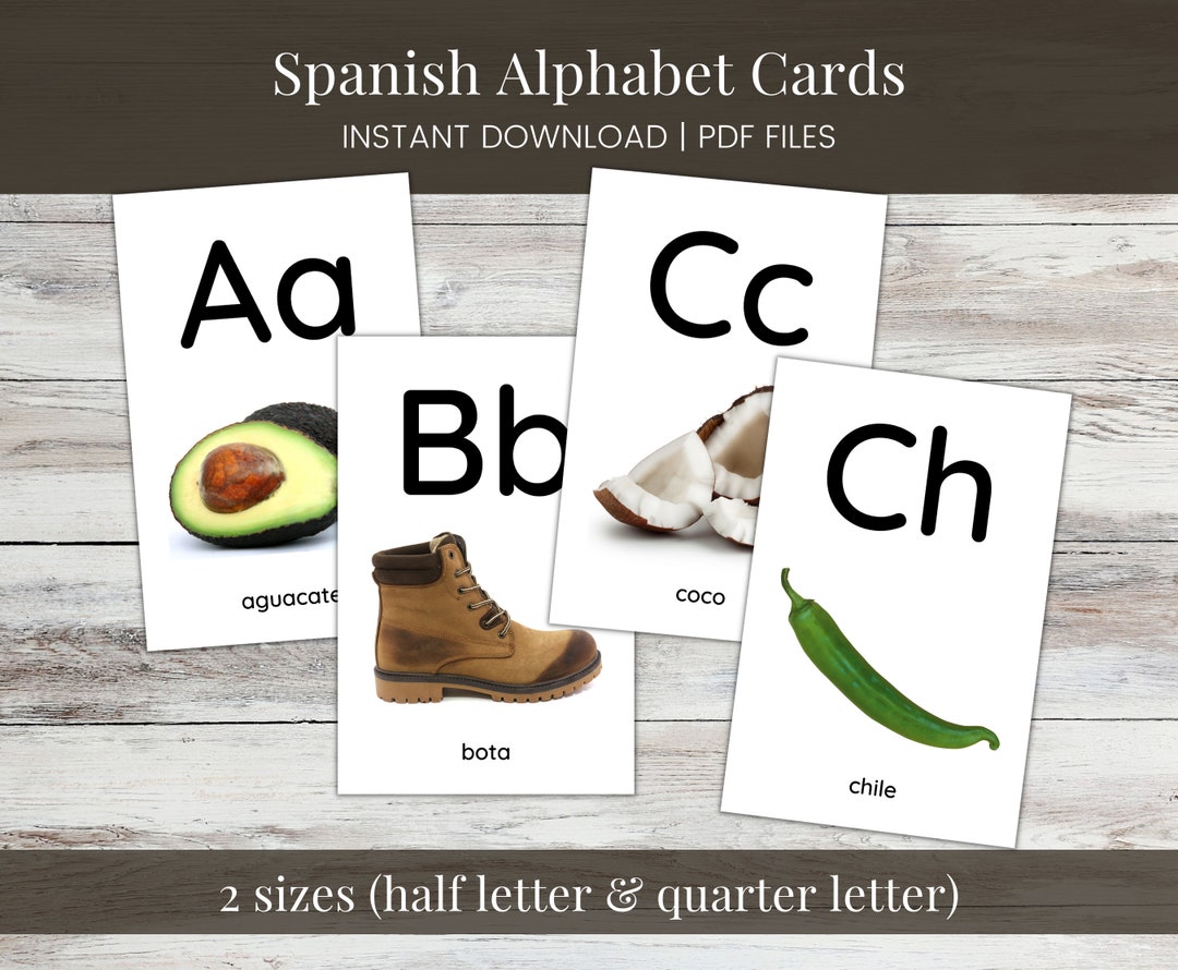 Spanish Alphabet Cards, Printable, Preschool Classroom, Homeschool ...