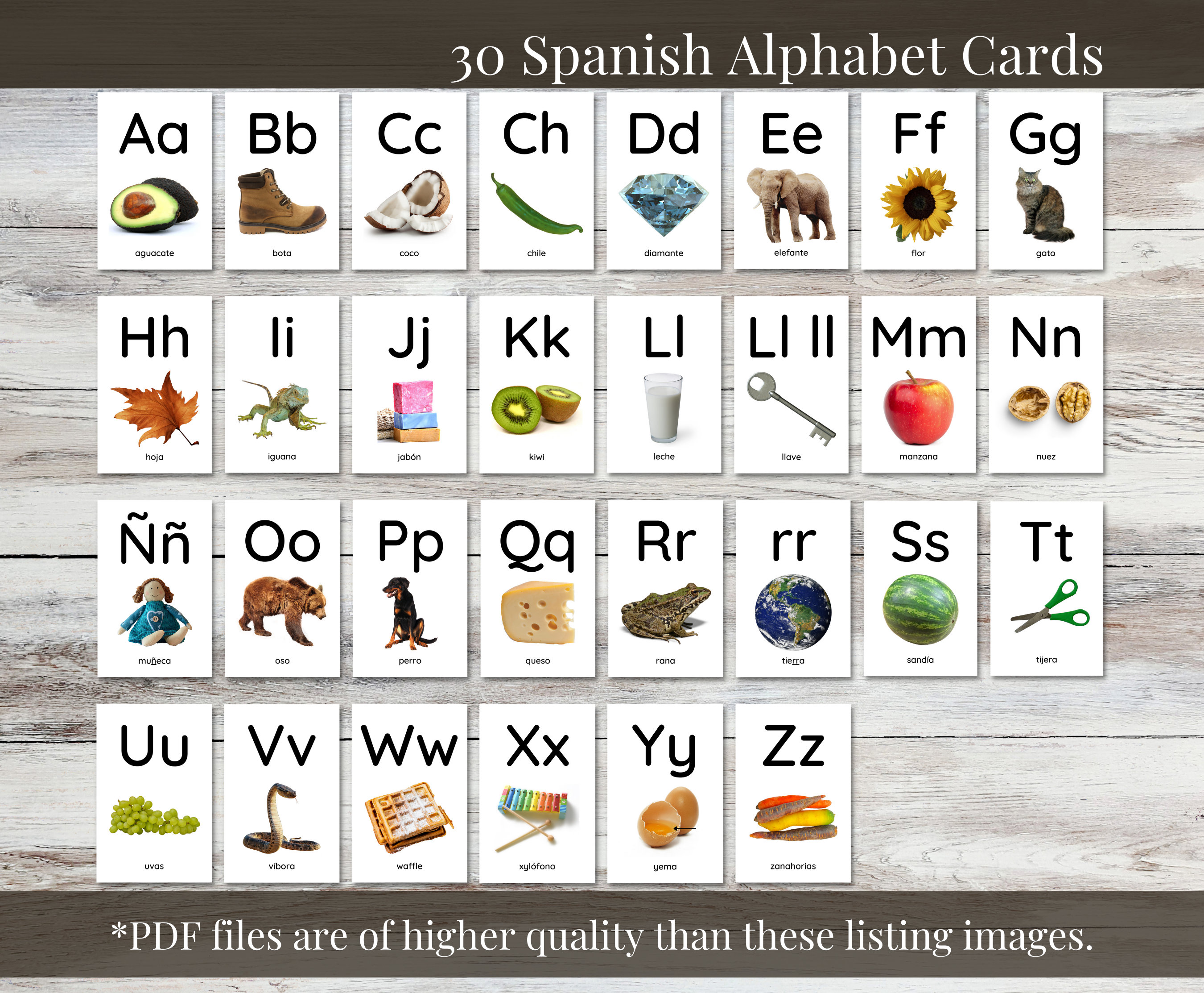 Spanish Alphabet Cards, Printable, Preschool Classroom, Homeschool ...