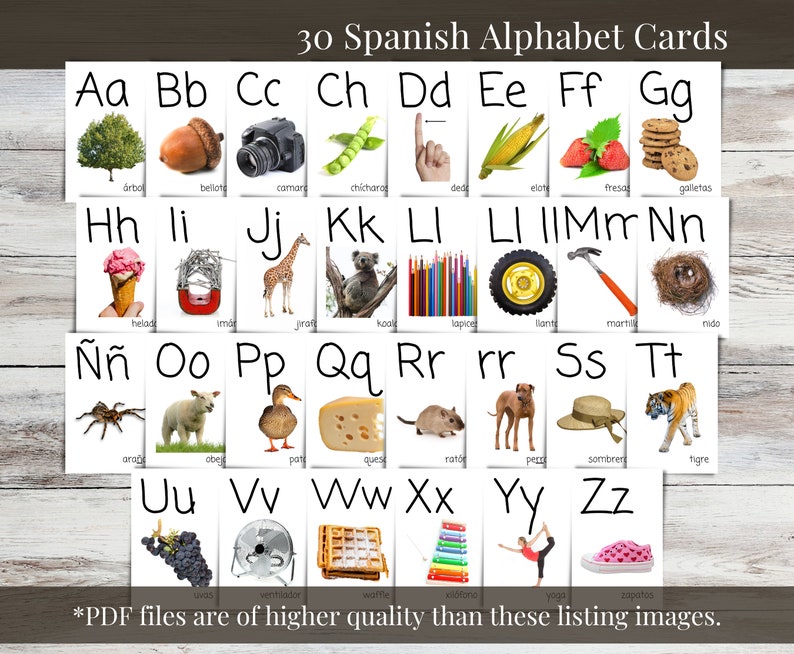 Spanish Alphabet Cards, Printable, Preschool Classroom, Homeschool ...