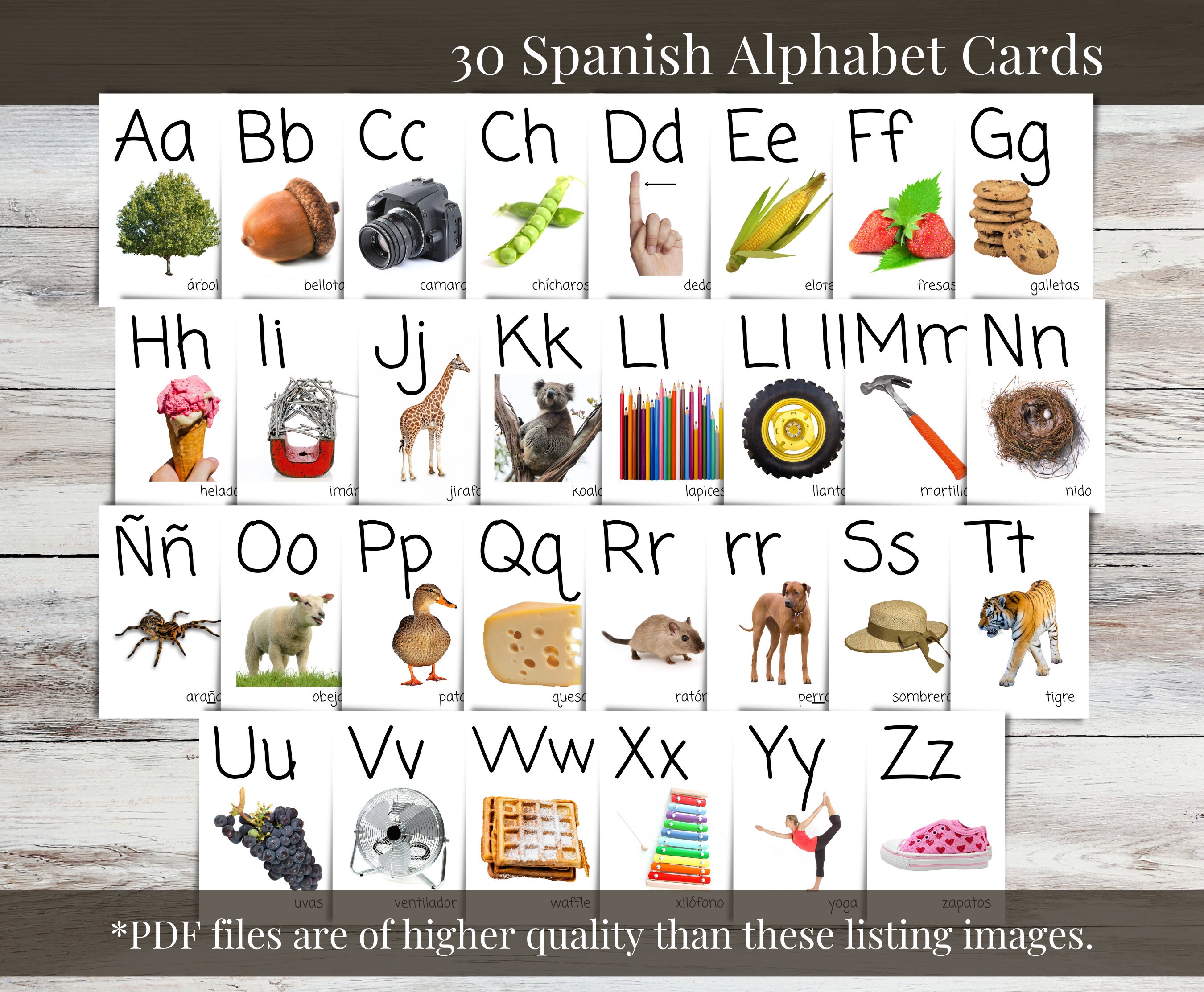 Spanish Alphabet Cards, Printable, Preschool Classroom, Homeschool ...