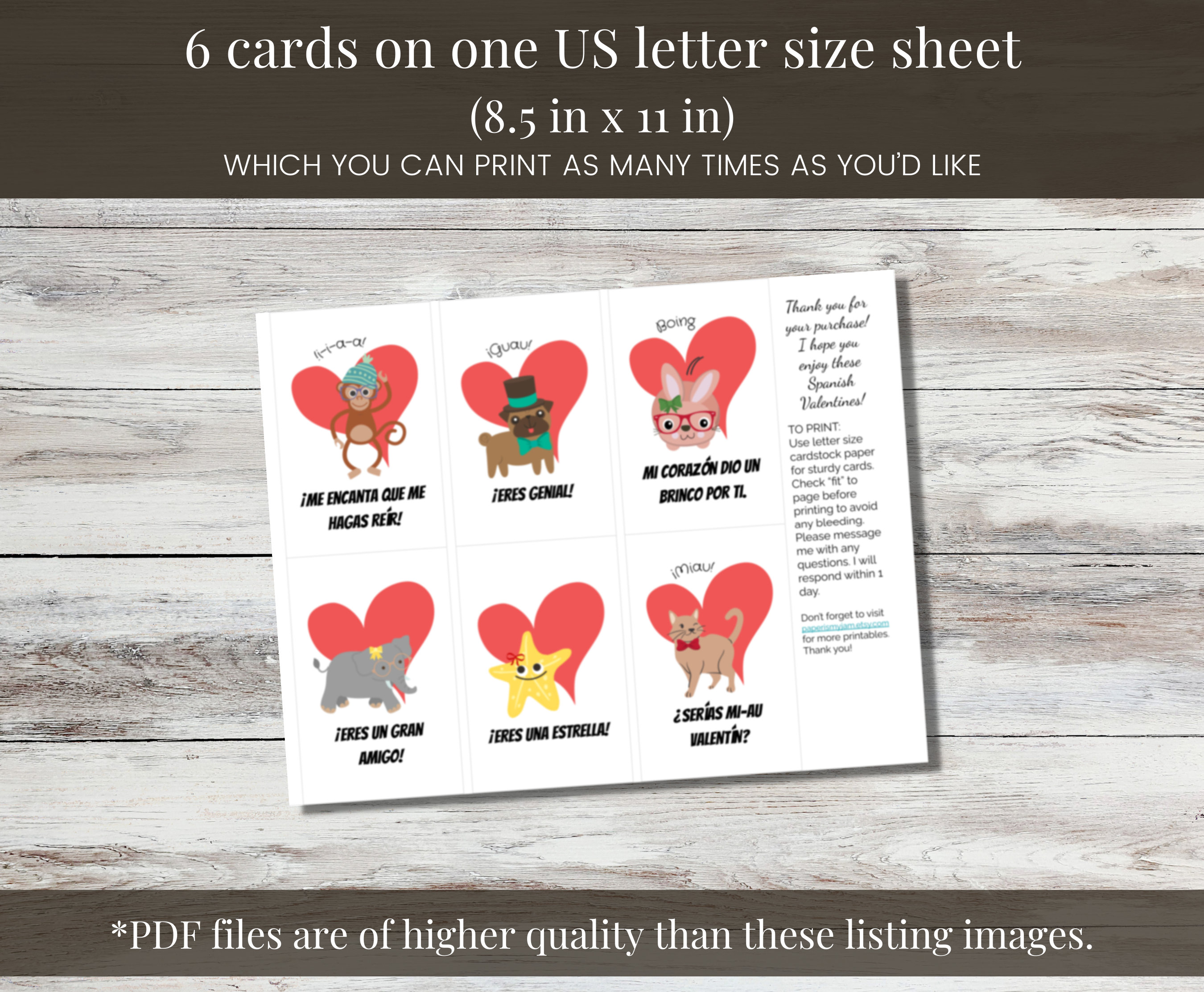 Spanish Valentine's Day Cards, Dia De San Valentin, Kids, Printable, US ...