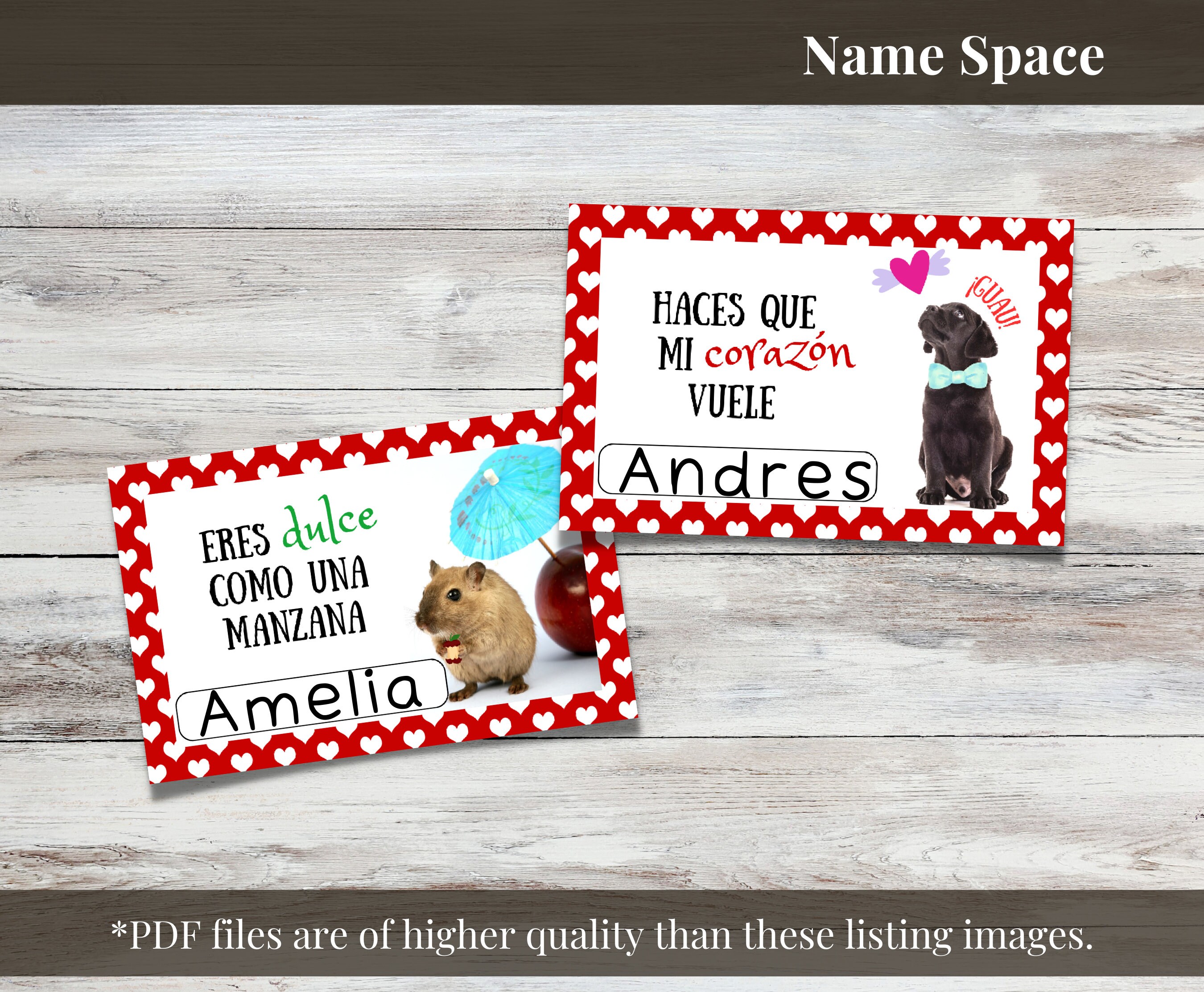 Spanish Valentine Cards for Kids, Dia De San Valentine, Printable, US ...