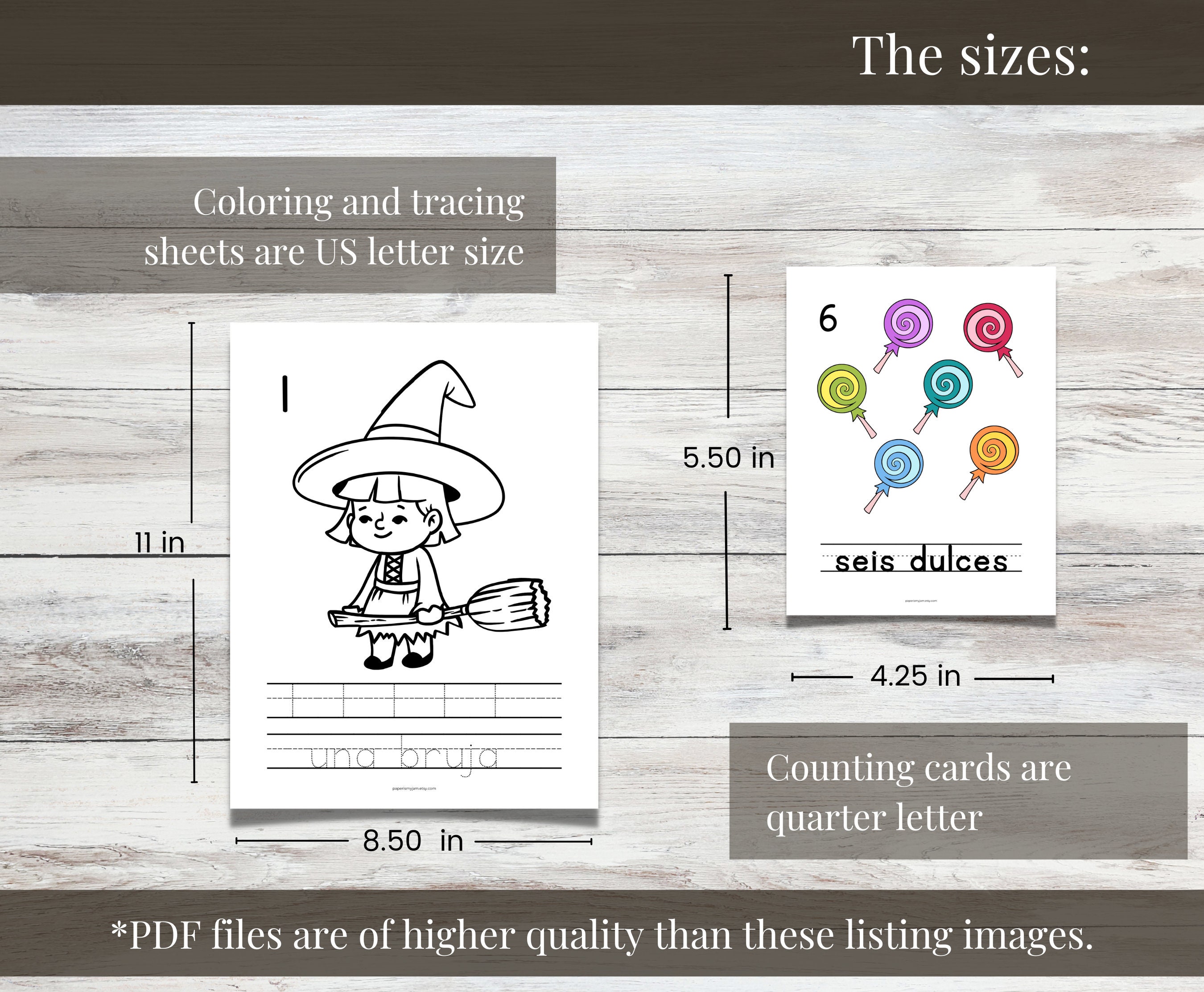 Spanish Tracing, Counting, and Coloring Worksheets, Halloween Theme ...