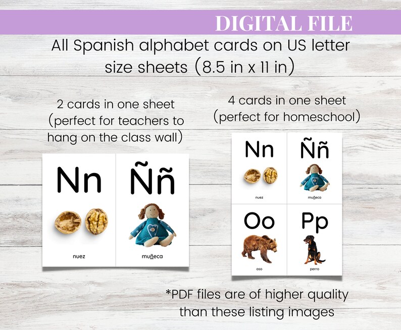 Spanish Alphabet Cards Printable Preschool Classroom - Etsy