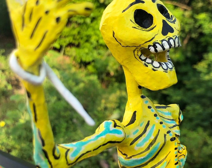 Calaca Paper Mache Figure Mexican Folk Art, Day of the Dead Art ...