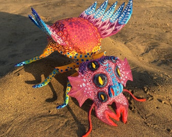 Paper Mache Alebrije Bull, Mexican Home Decor, Mexican Folk Art ...