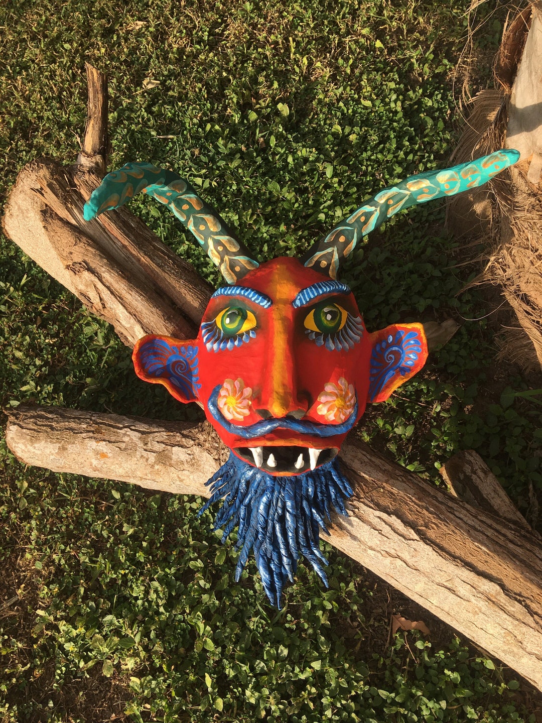 Large Paper Mache Devil Mask Mexican Home Decoration - Etsy
