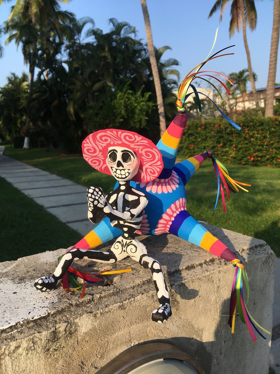 Paper Mache Skull Mounted on a Pinata Hanging Sculpture - Etsy