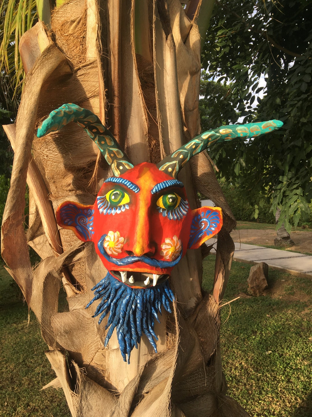 Large Paper Mache Mask - Wall Decoration - Etsy
