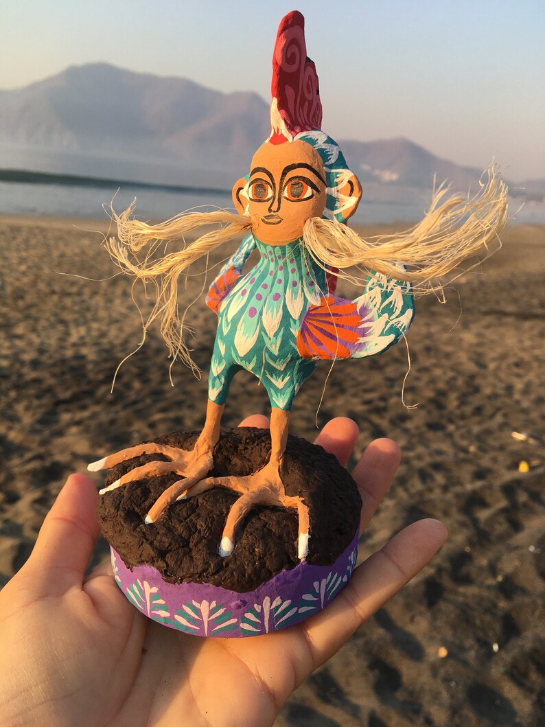 Alebrije Nahual Rooster, Papier-mâché Sculpture, Nahual Gallero ...