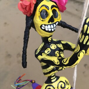 Hanging Paper Mache Skull on Pinata, Mexican Folk Art, Mexican Home ...