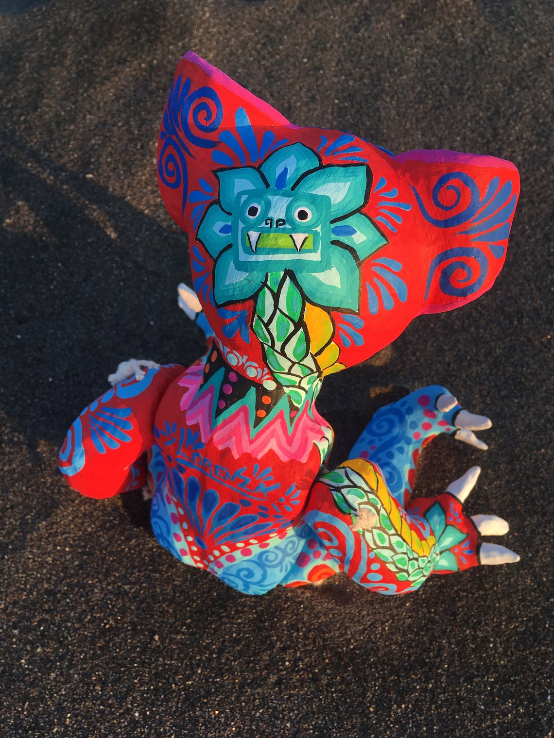 Alebrije Paper Mache Cat Mexican Alebrije Doll Mexican Home - Etsy