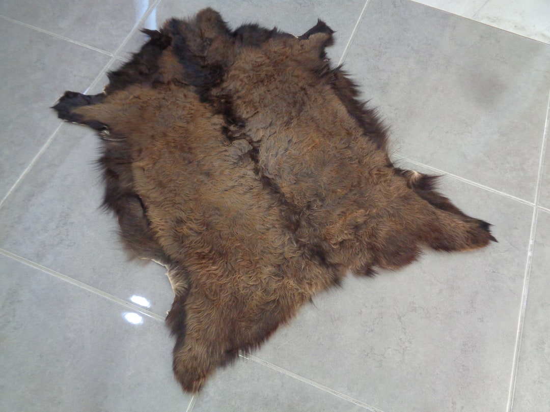 Dark Brown Goatskin Rug, Organic Goat Rug, Skin Rug for Upholstery ...