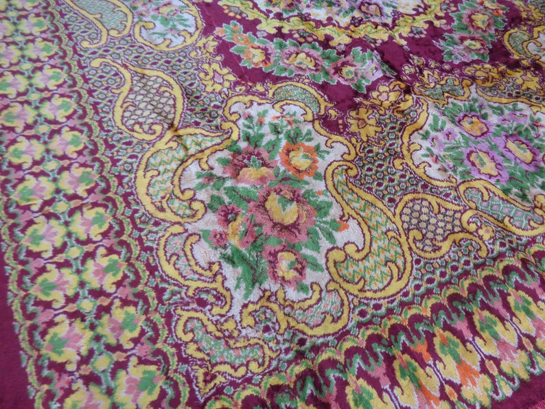 7.2x5.7 Purple Velvet Bedspread Vintage Italian Bed Linen Rustic ...