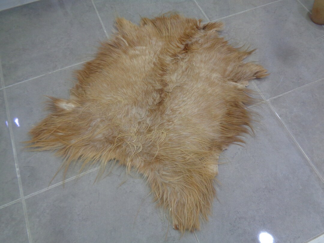 Brown Goatskin Rug, Animal Skin Carpet, Skin Rug for Upholstery, Long ...