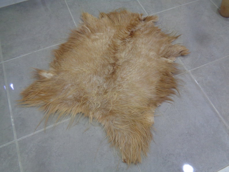 Brown Goatskin Rug, Animal Skin Carpet, Skin Rug for Upholstery, Long ...