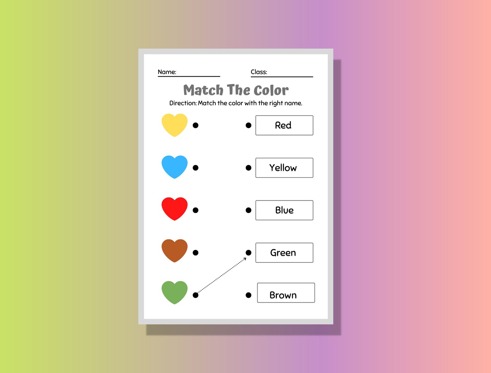 Match the Colour Worksheet, Activity Pages for Children, Activity ...