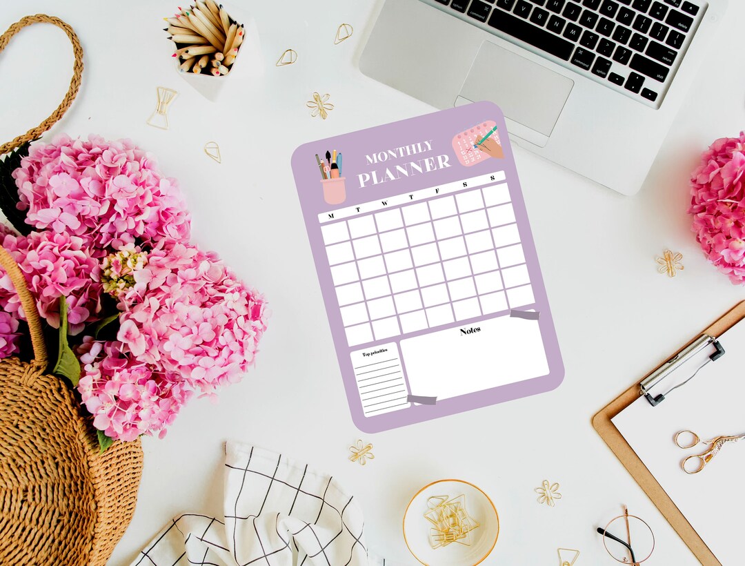 Monthly Planner, Routine Tracker Digital, Fitness and Health Planner ...