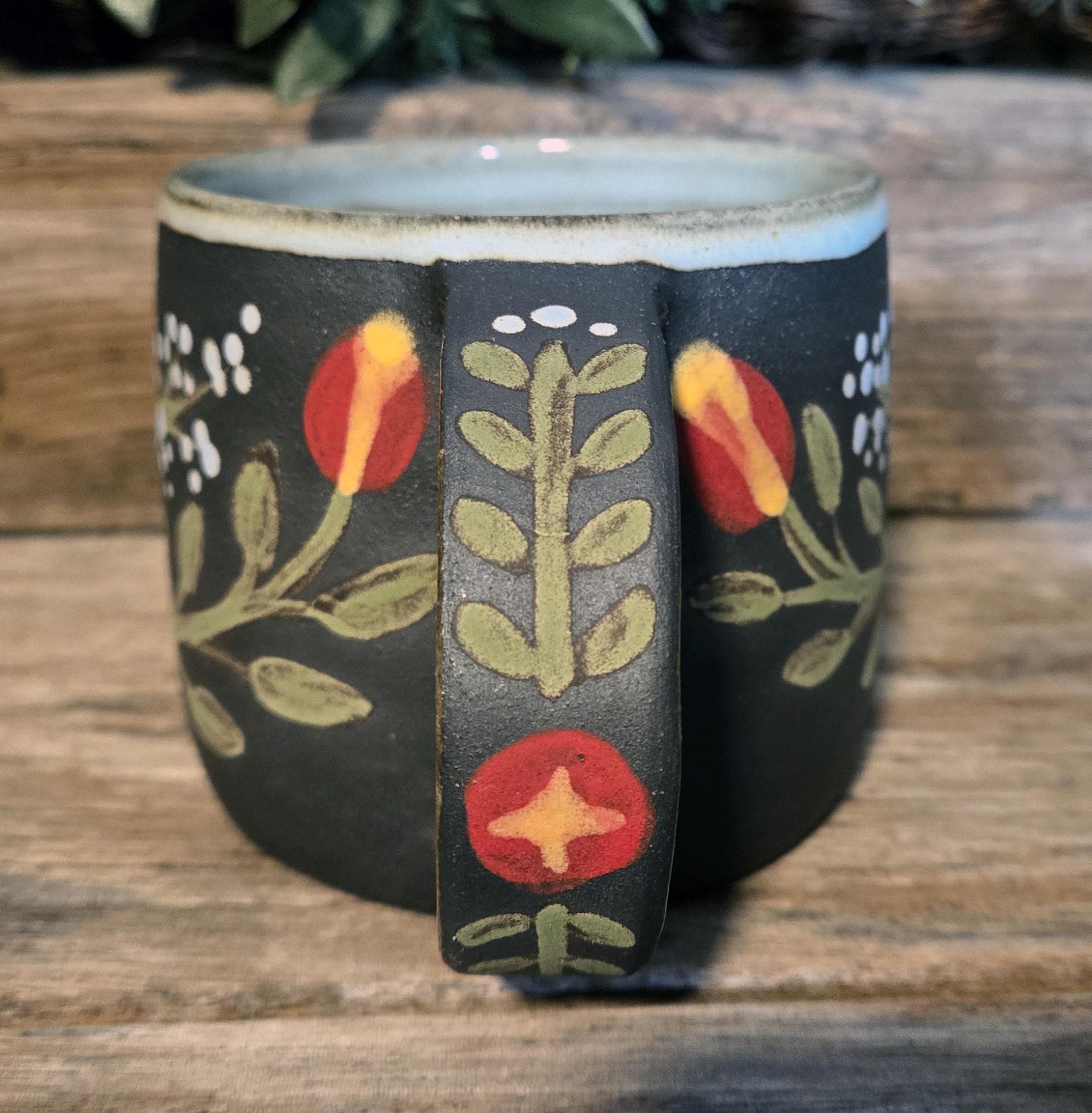 Hand Painted Swedish Floral Mug - Etsy