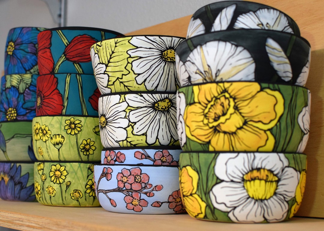 Hand Painted Pots - Etsy