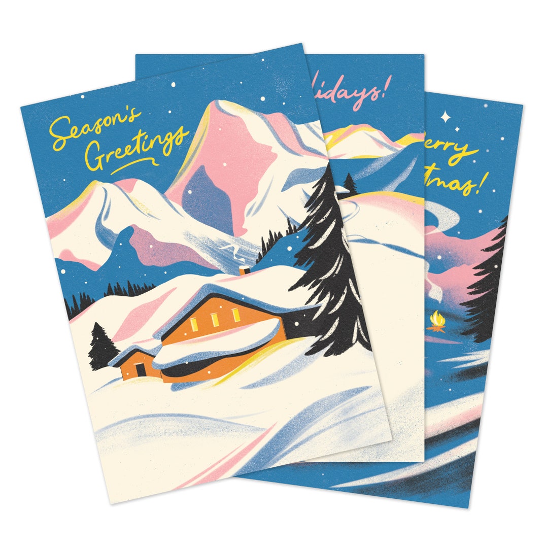 Snowy Christmas Cards | Set of 6 | A6 | Chalet, Skiing and Igloo Cards ...