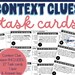 Context Clues Task Cards -vocabulary Sheet With Activities for 5th ...