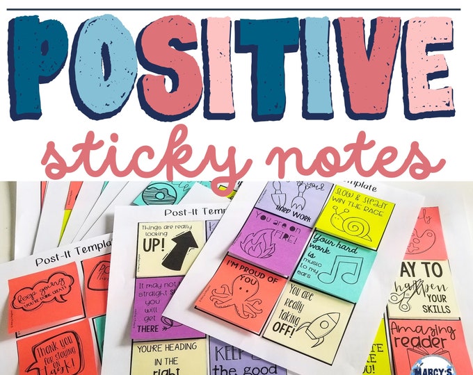 Sticky Notes Personalized Template for Students Growth Mindset, Student ...