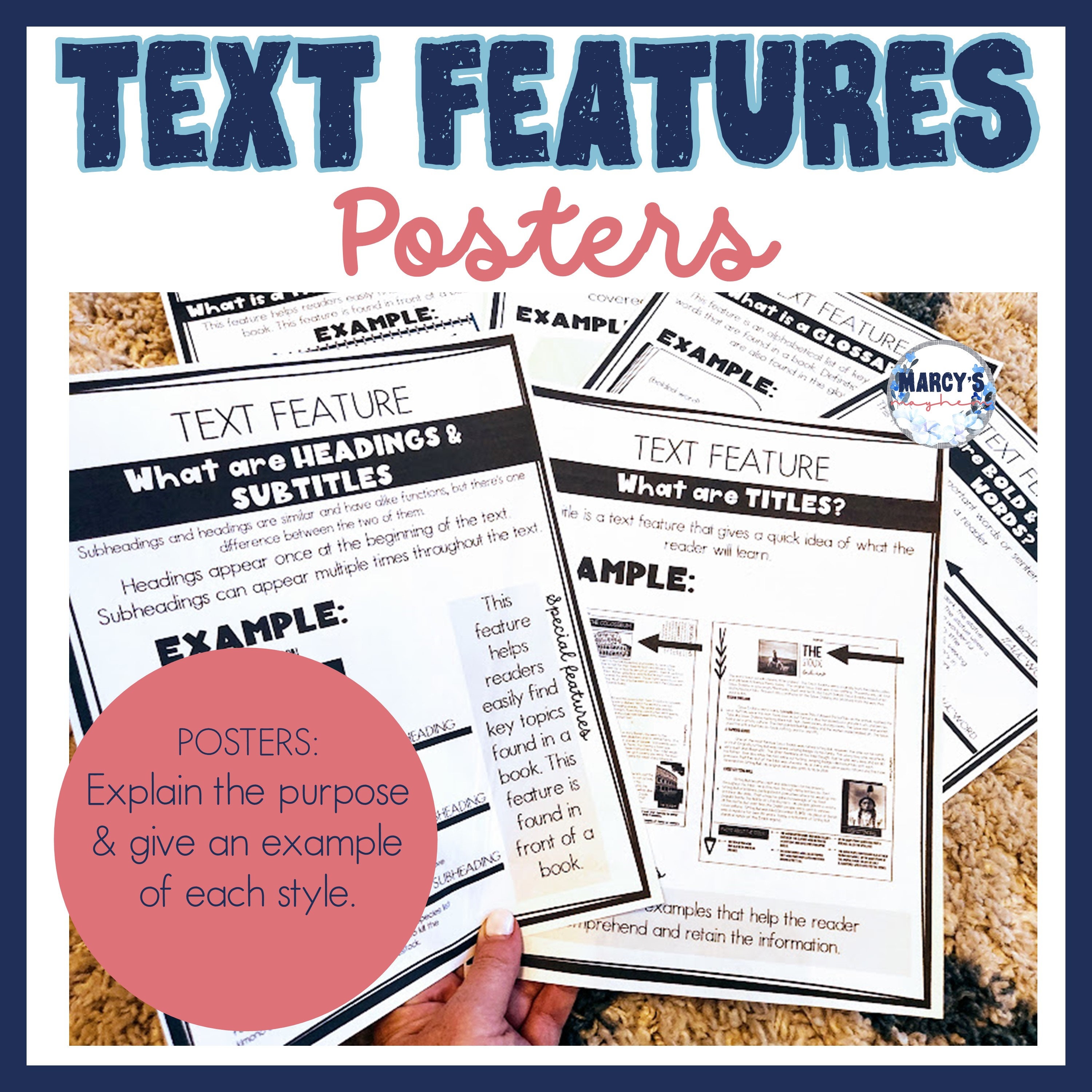 Text Features Activity Flip Book, Posters & Scavenger Hunt - Etsy