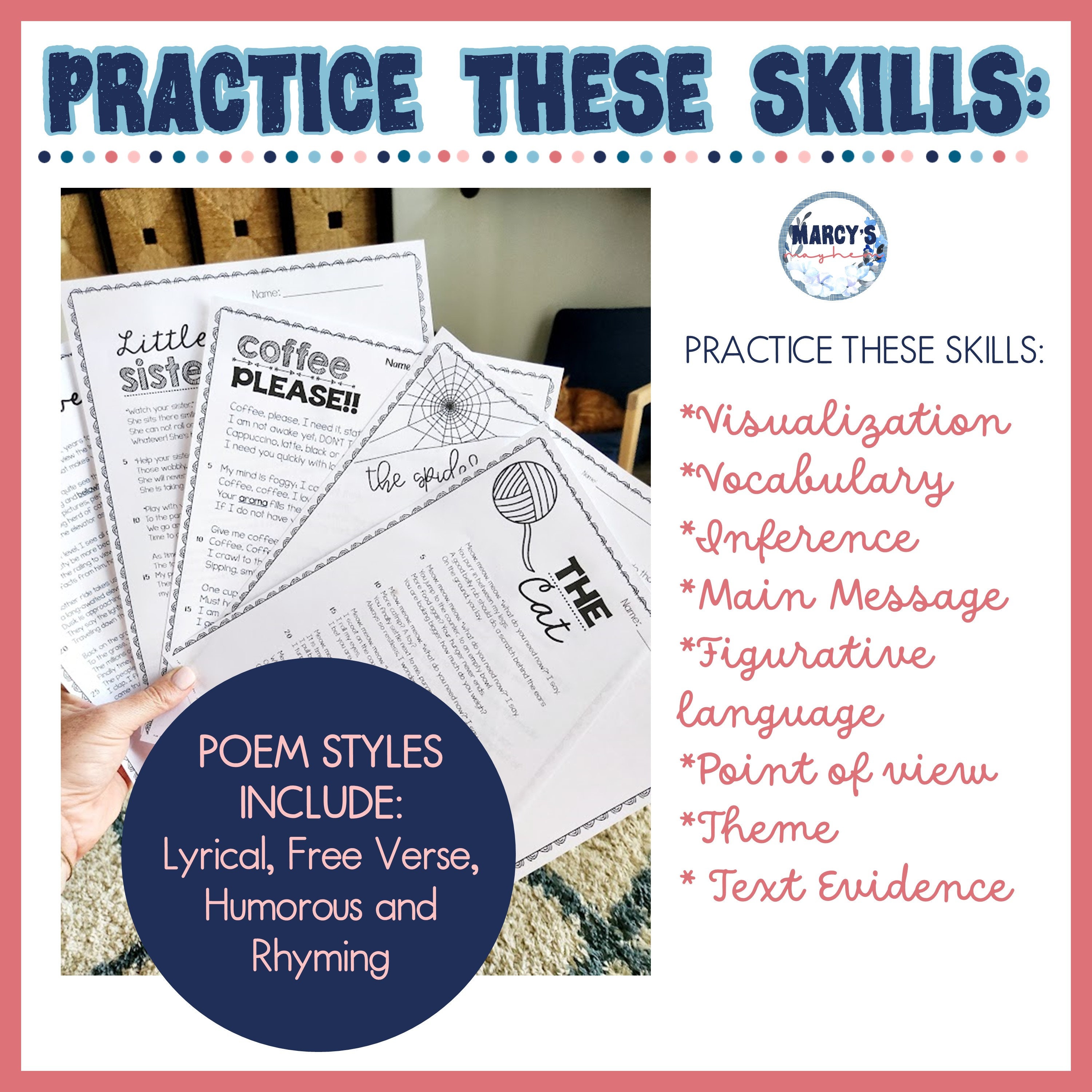 Poetry Reading Comprehension Passages 4th Grade 5th Grade, Poetry Print ...