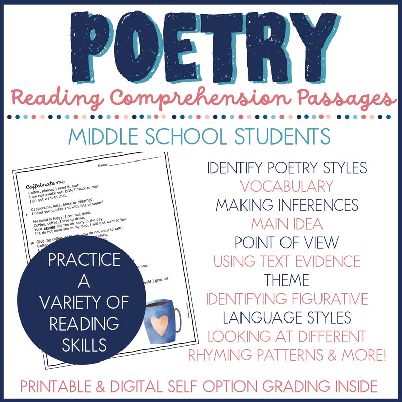 Poems for Middle Schoolers 6th 7th 8th Graders, Poetry Reading ...