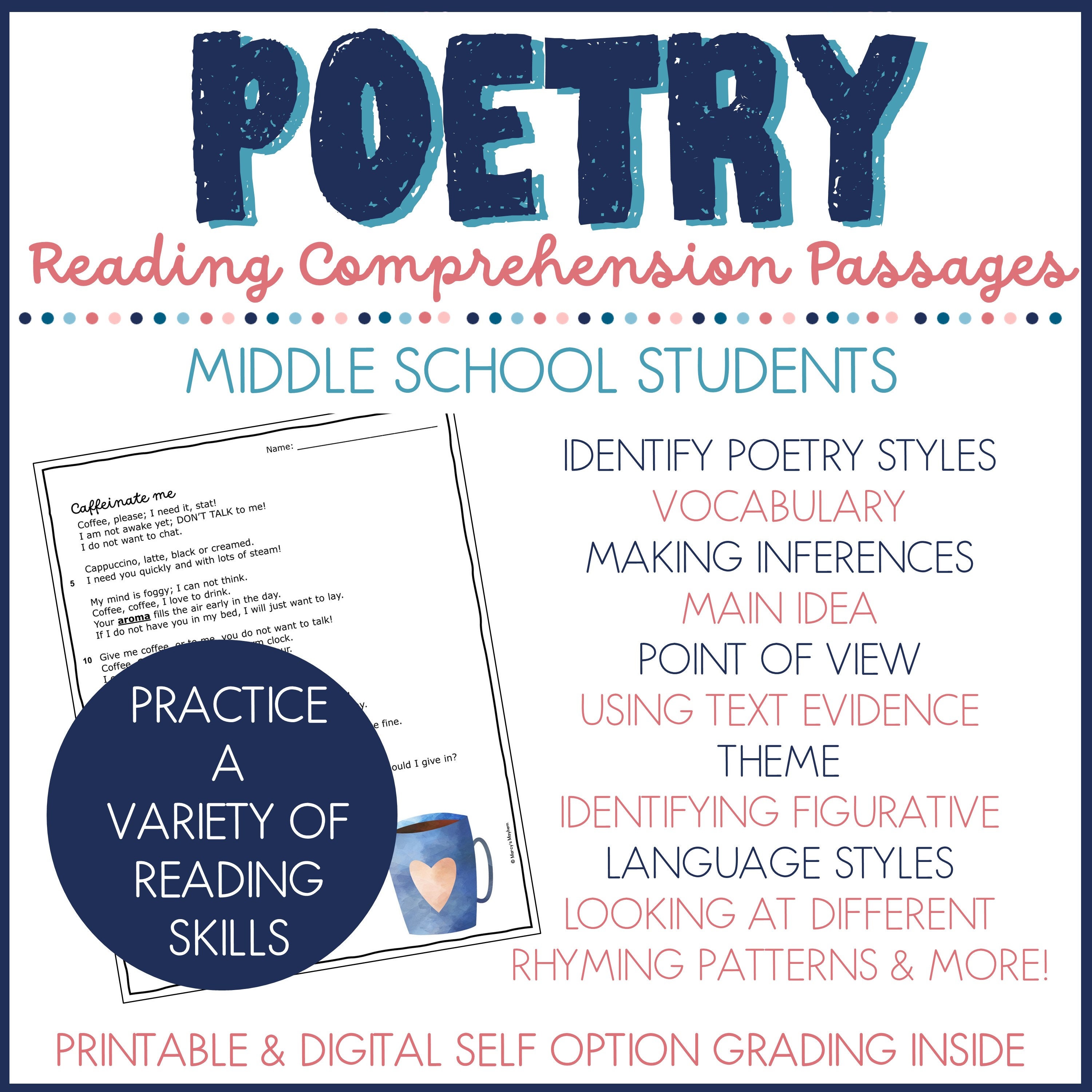 Poems for Middle Schoolers 6th 7th 8th Graders, Poetry Reading ...