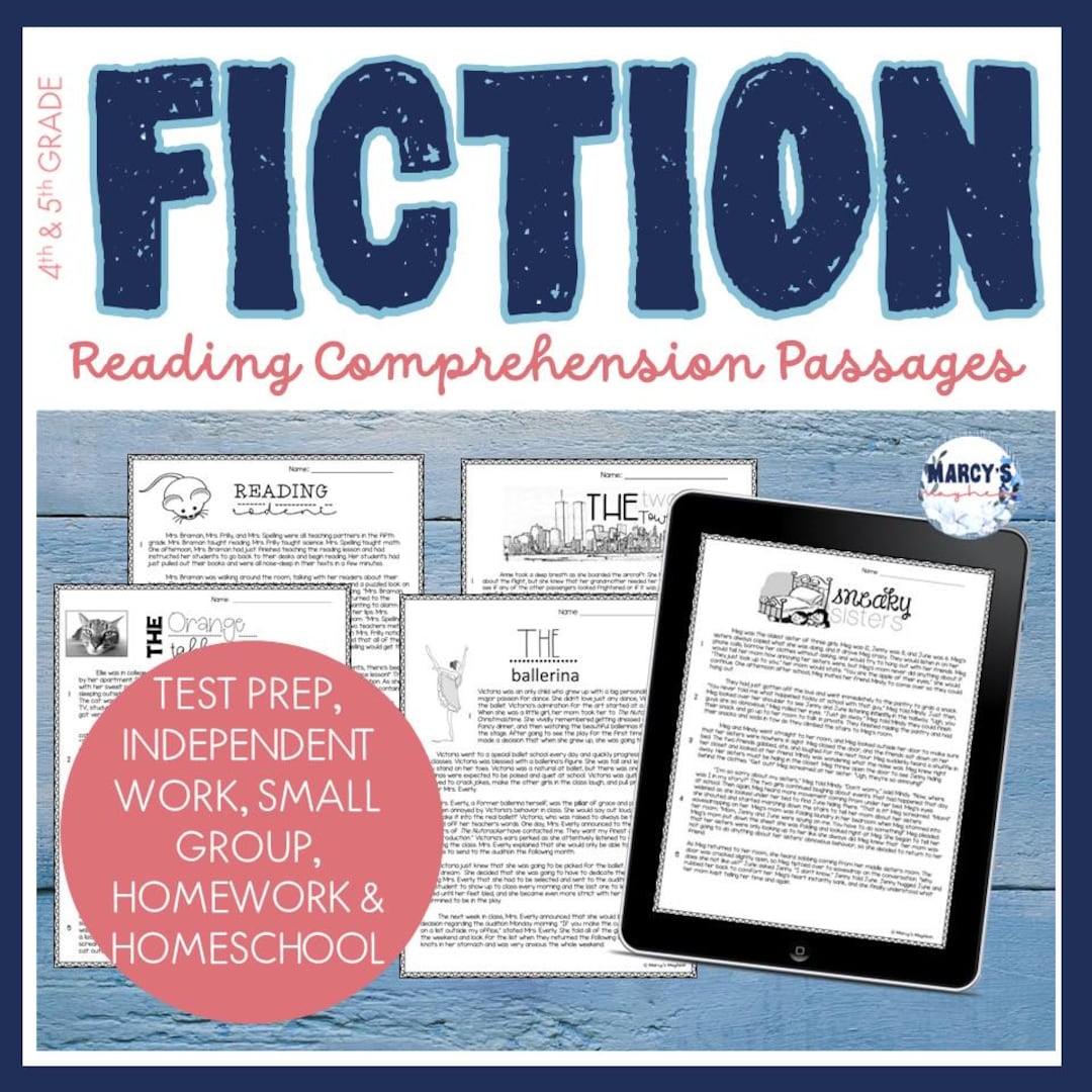 Realistic Fiction Reading Comprehension Passages & Questions Printable ...