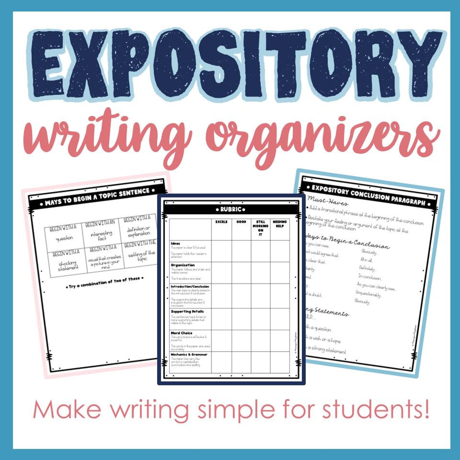 Expository Writing Graphic Organizers Step By-step Informative Writing ...