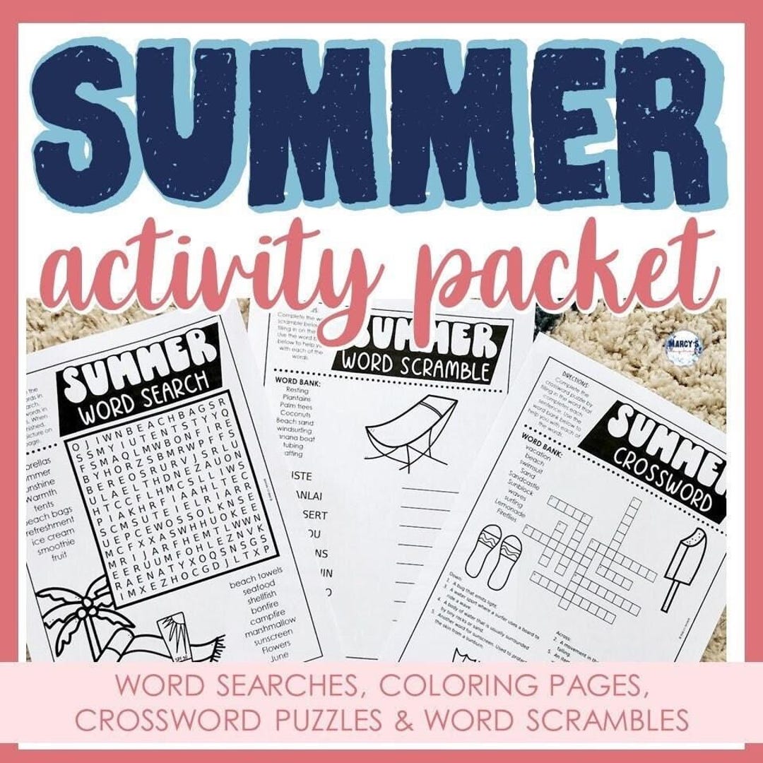 Summer School Morning Work Word Scramble June Coloring Pages Sheets ...