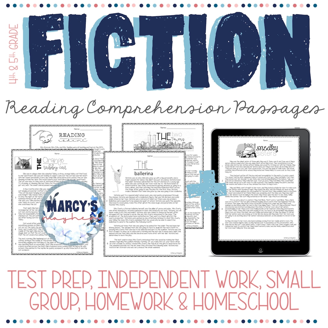 Realistic Fiction Reading Comprehension Passages & Questions Printable ...