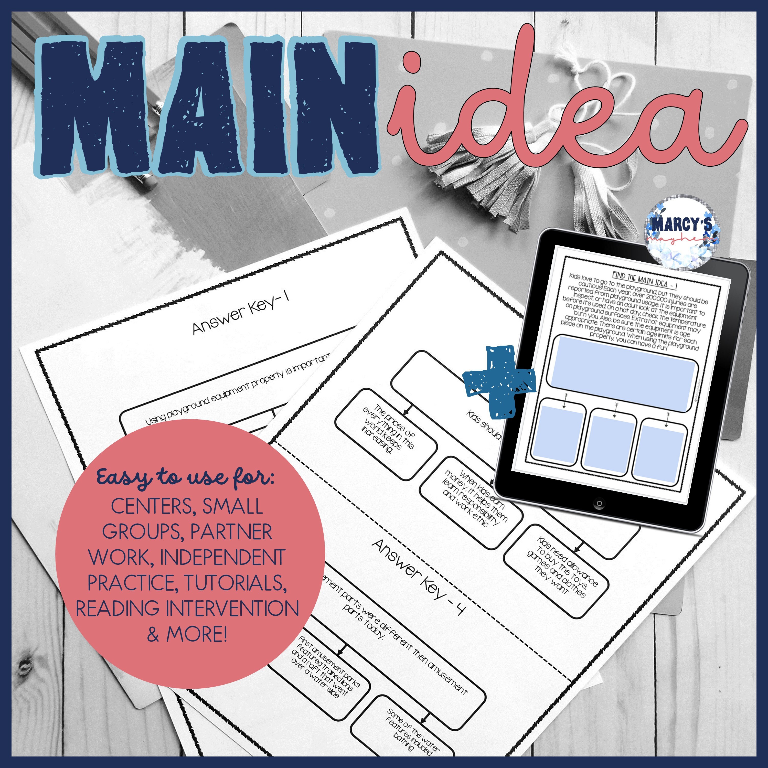 Main Idea and Key Details Activity With Reading Comprehension Passages ...