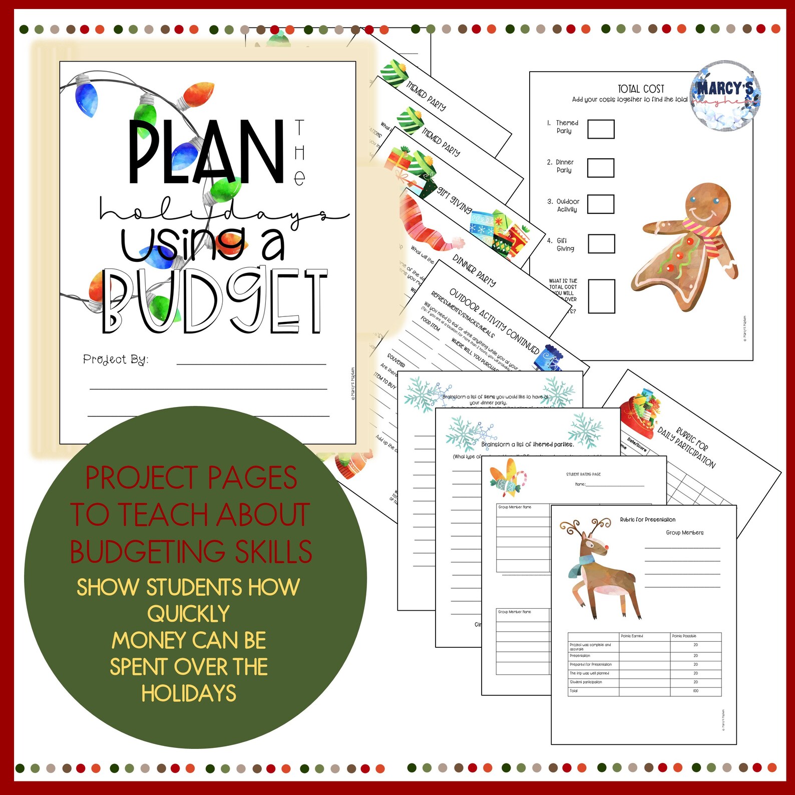 Christmas Winter Project Budgeting Money 4th5th Holiday - Etsy