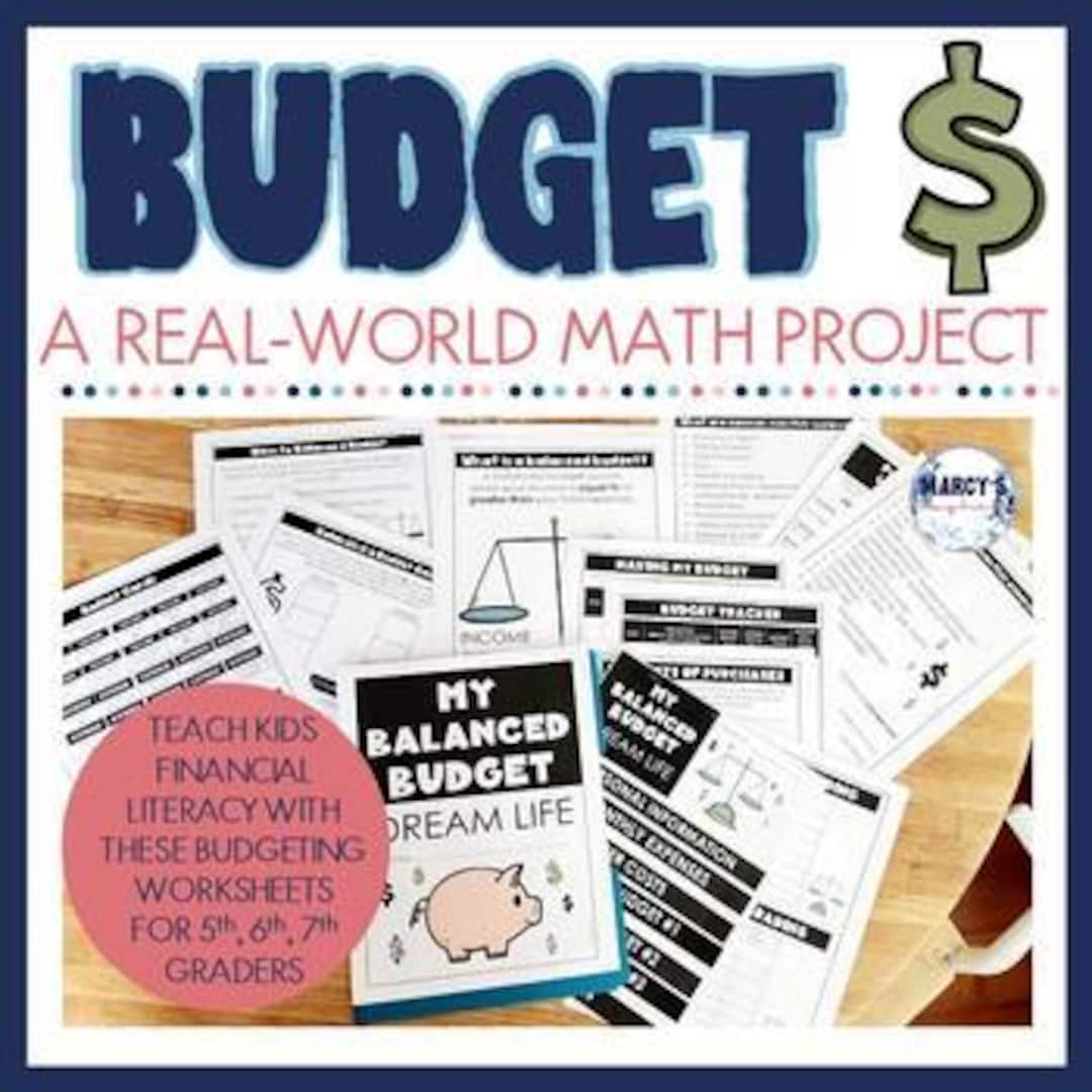 Budgeting Math Project: Financial Literacy Worksheet, 5th-7th Grade ...