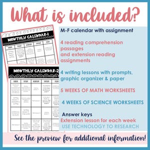 Fun Summer School Activities 4th 5th Grade Summer Review Packet Math ...