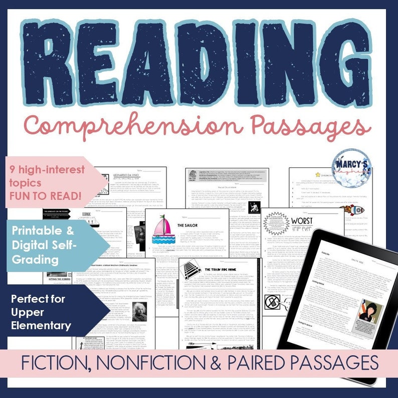 Reading Comprehension Worksheets 4th & 5th Grade Homeschool Printables ...