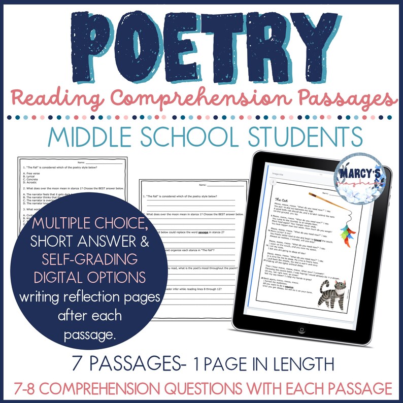 Poems for Middle Schoolers 6th 7th 8th Graders, Poetry Reading ...