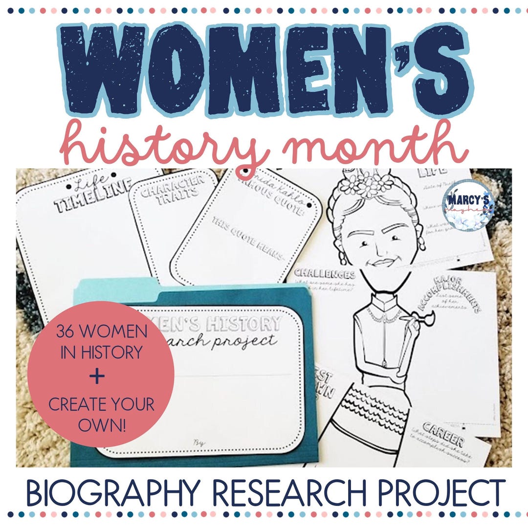 Women's History Month Poster Biography Research Report With Templates ...