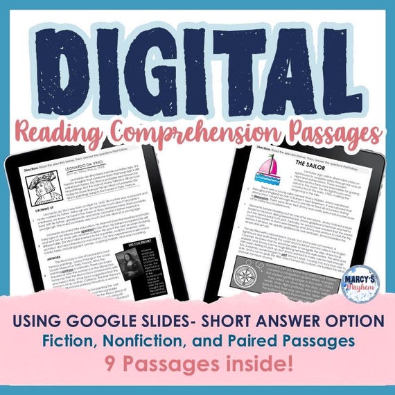5th Grade Reading Comprehension Digital Google Classroom